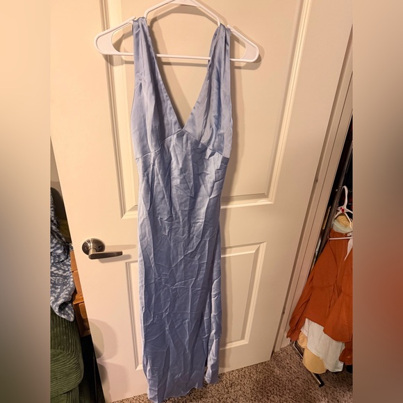 Zara | Dresses | Zara Light Blue Backless Dress | Poshmark